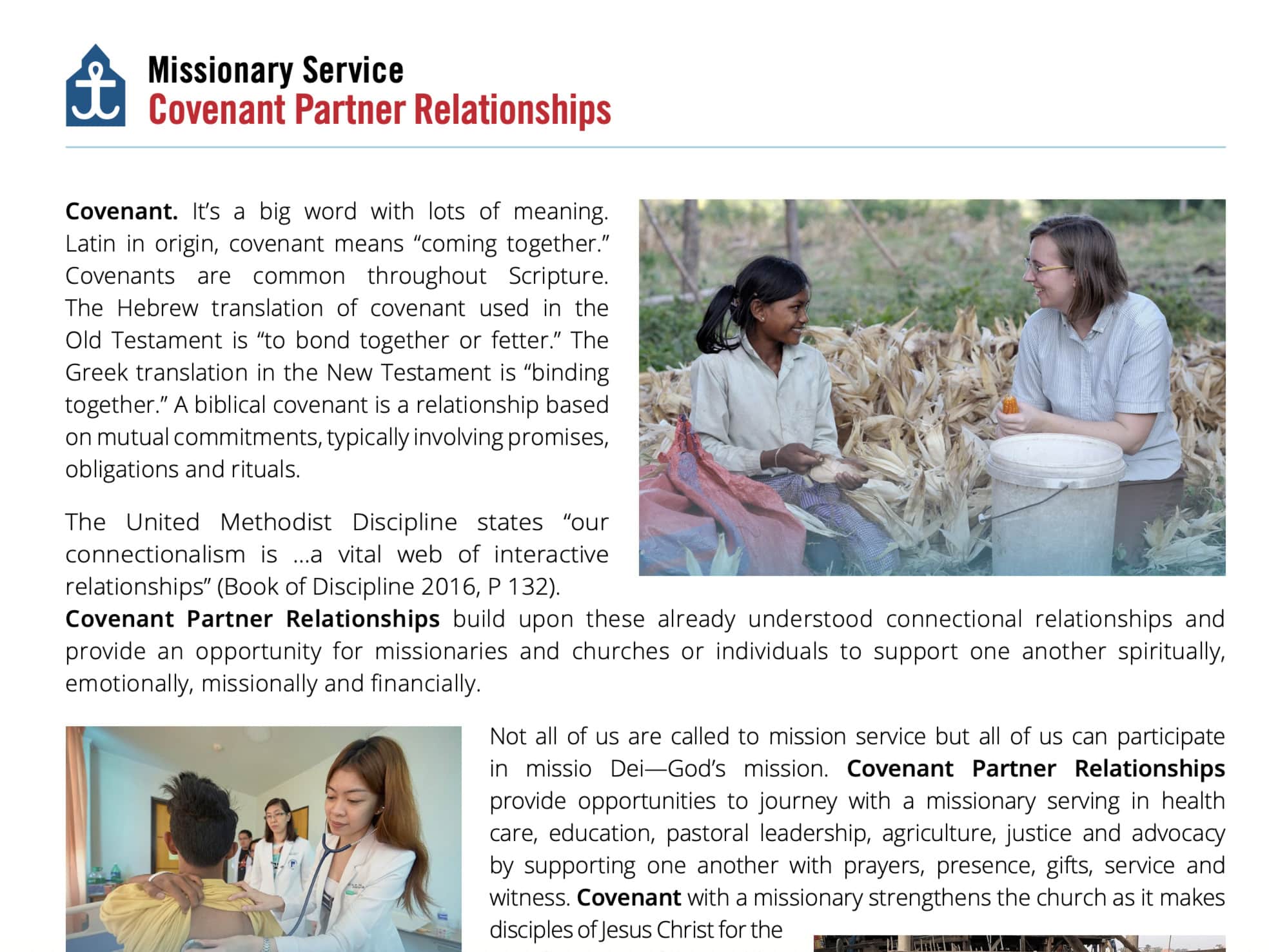 Covenant Partner Relationship Flyer | Global Ministries