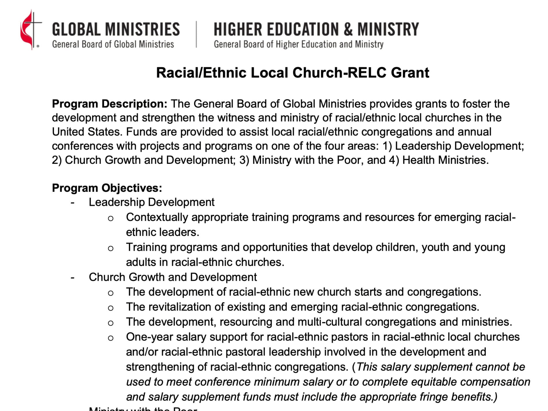 Racial-Ethnic Local Church Grant Application | Global Ministries